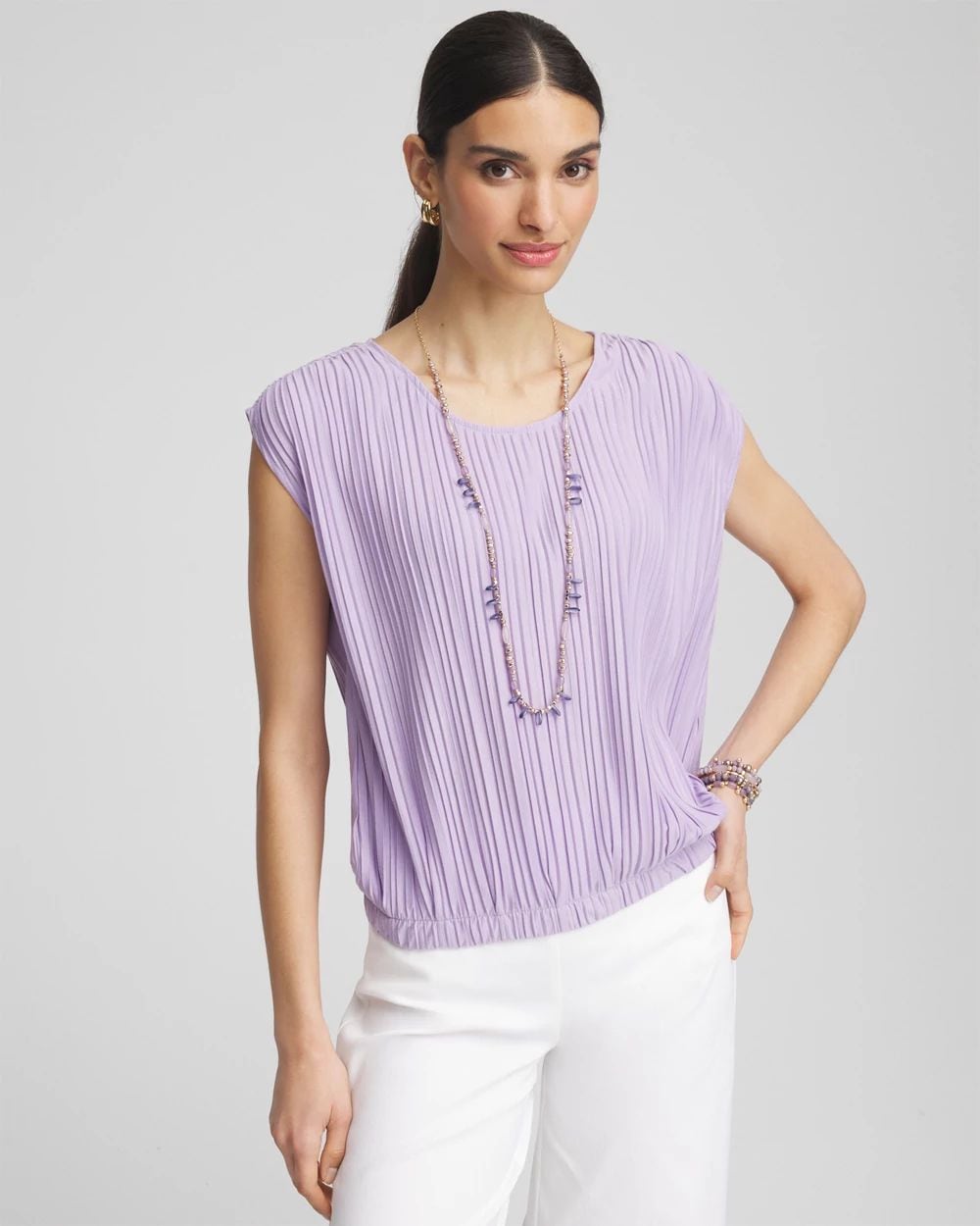 Pleated Bubble-Hem Tee | Chico's